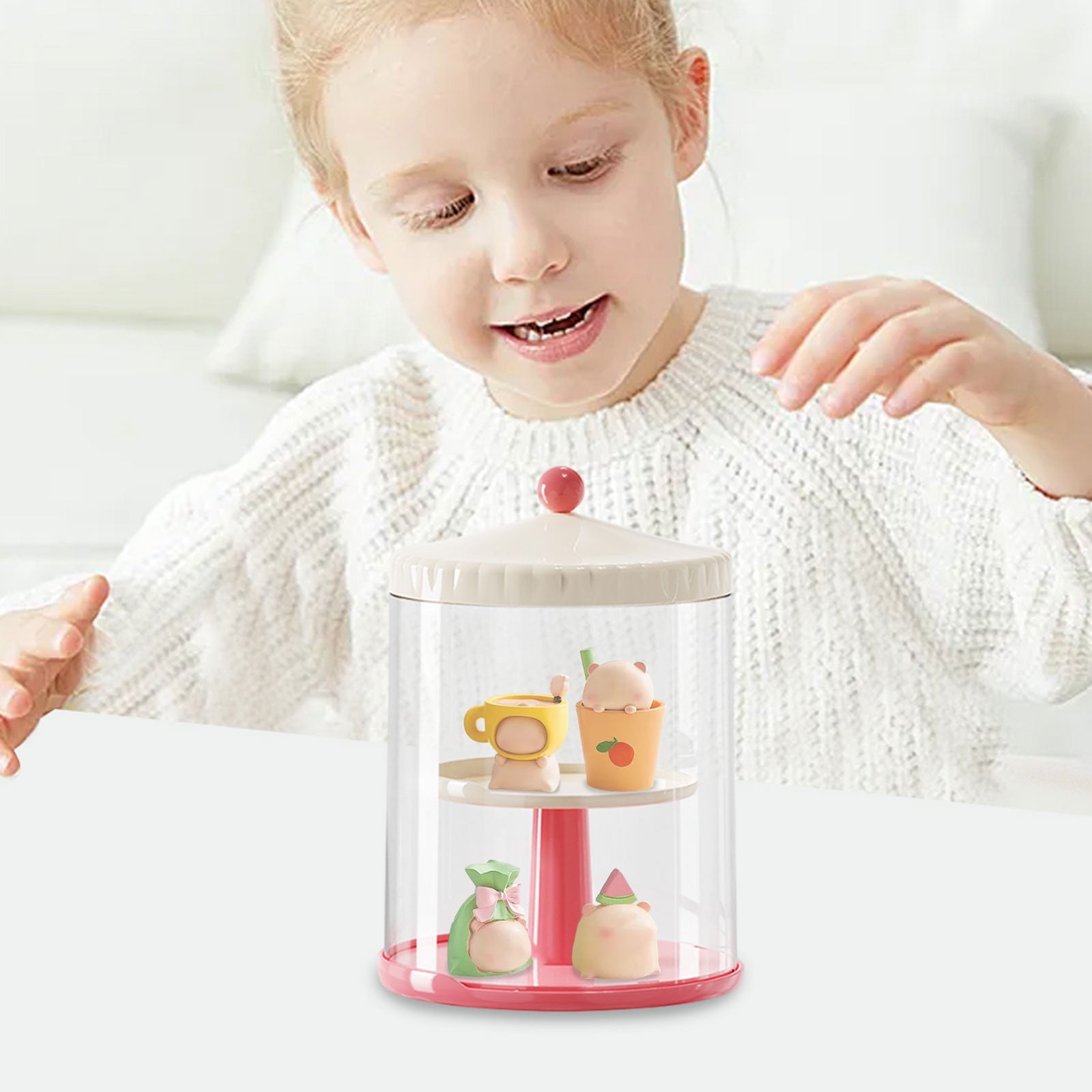 Rotating Blinds Display Box Toy Storage Organizer Showcase Cabinet ...