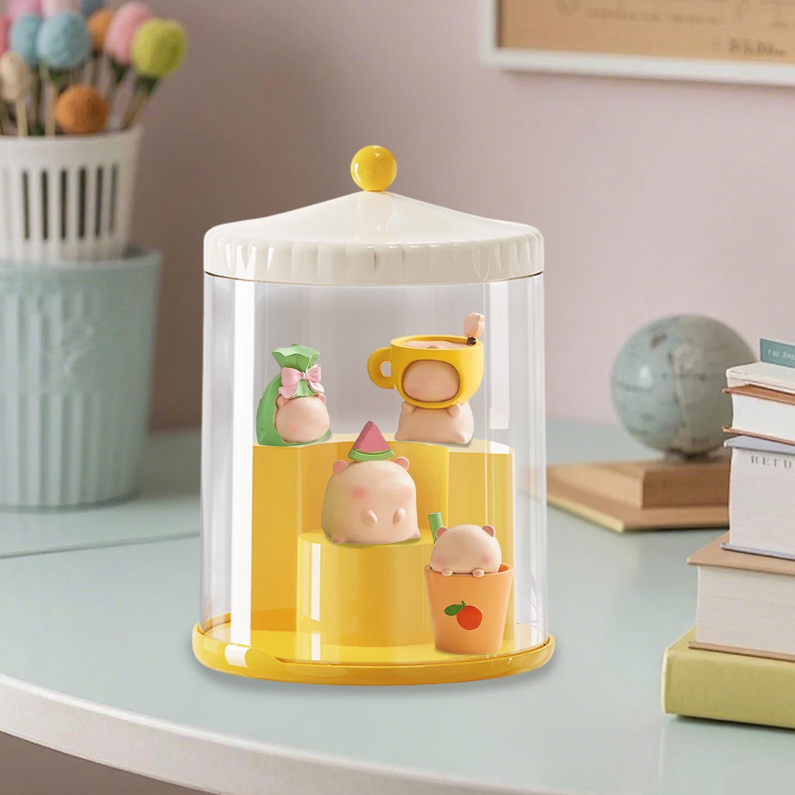 Rotating Blinds Toy Display Case Storage Box Stage Showcase Rack For ...