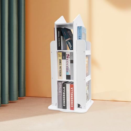 Rotating Book Display Stand,3 Tier Floor Standing Rotating Bookcase ...
