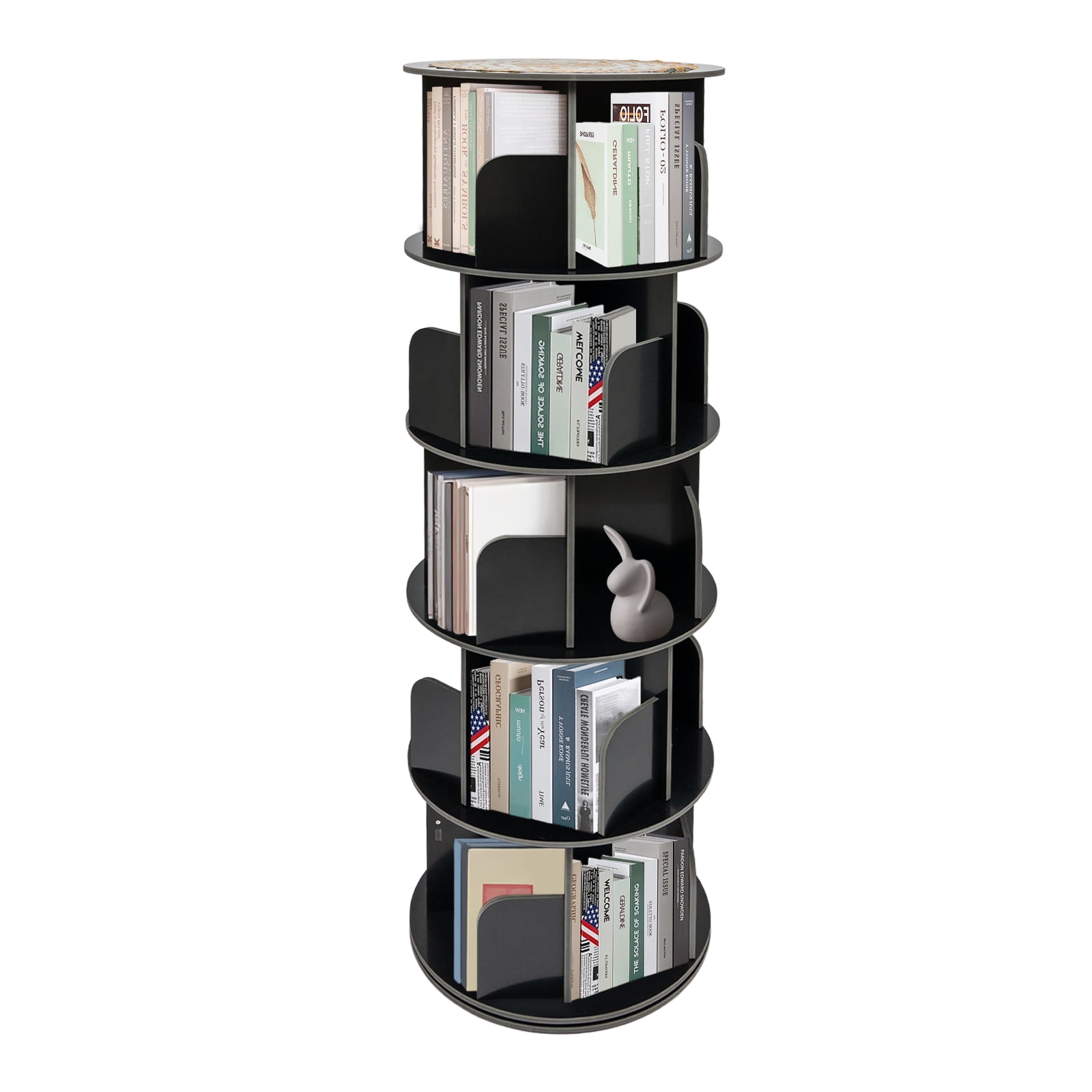 Rotating Book Shelf, Home 360° Rotation Bookcase, 5-Tier Spinning ...