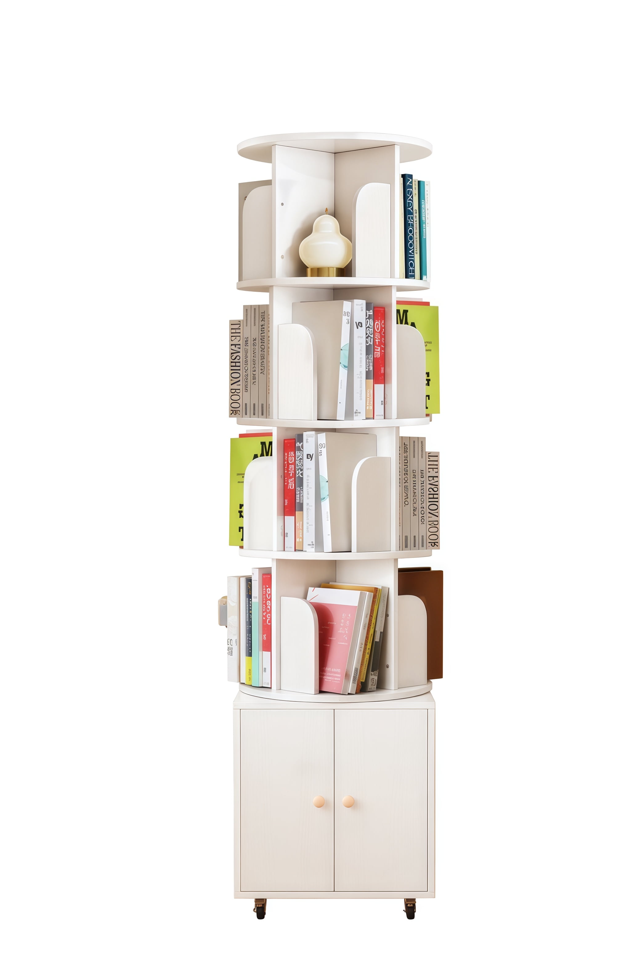 Rotating Bookshelf, 360 Degree Display 5 Tier Corner Bookshelf with ...