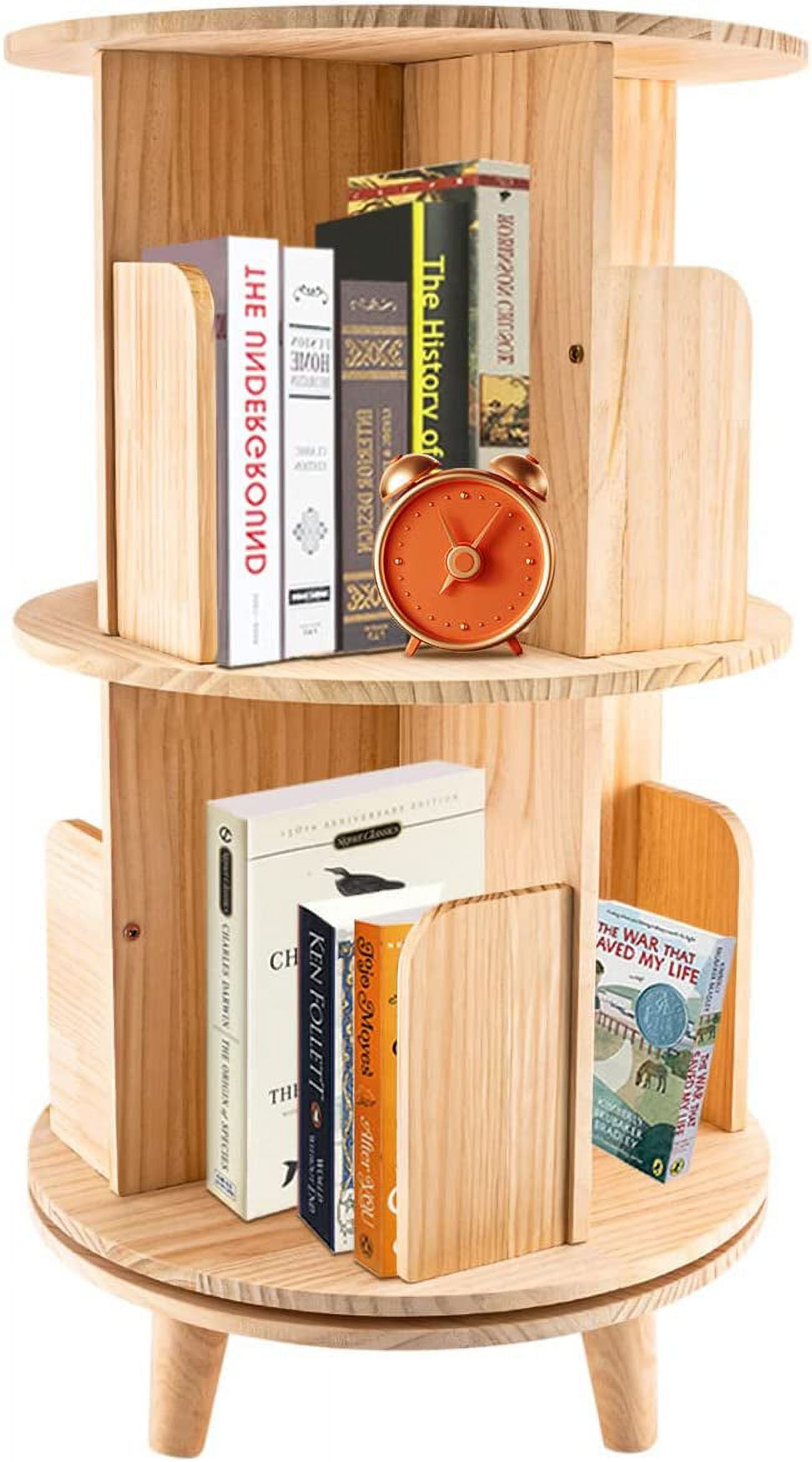 Rotating Bookshelf 360 Display Floor Standing Bookcase Multi-Functional ...