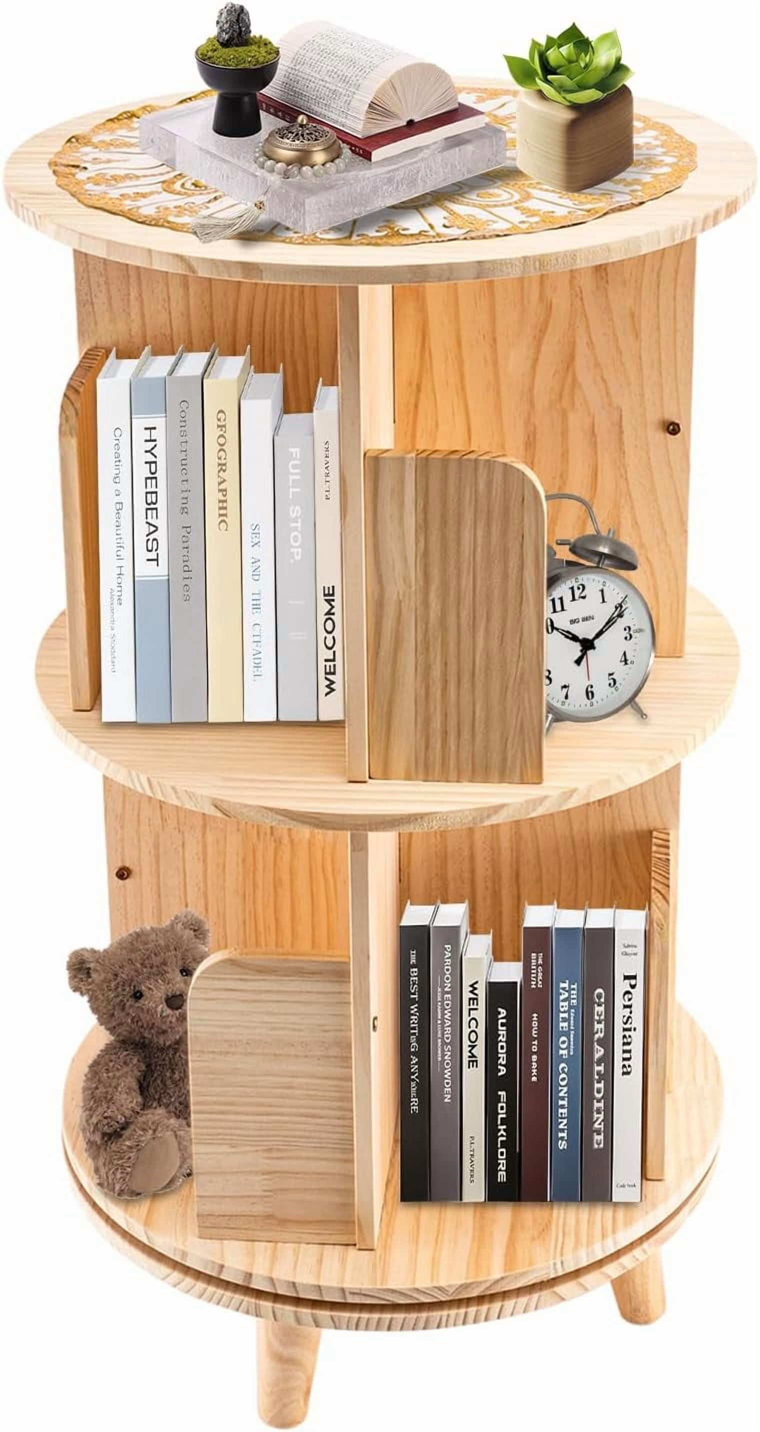 Rotating Bookshelf 360 Display Floor Standing Bookcase Storage Rack 2 ...