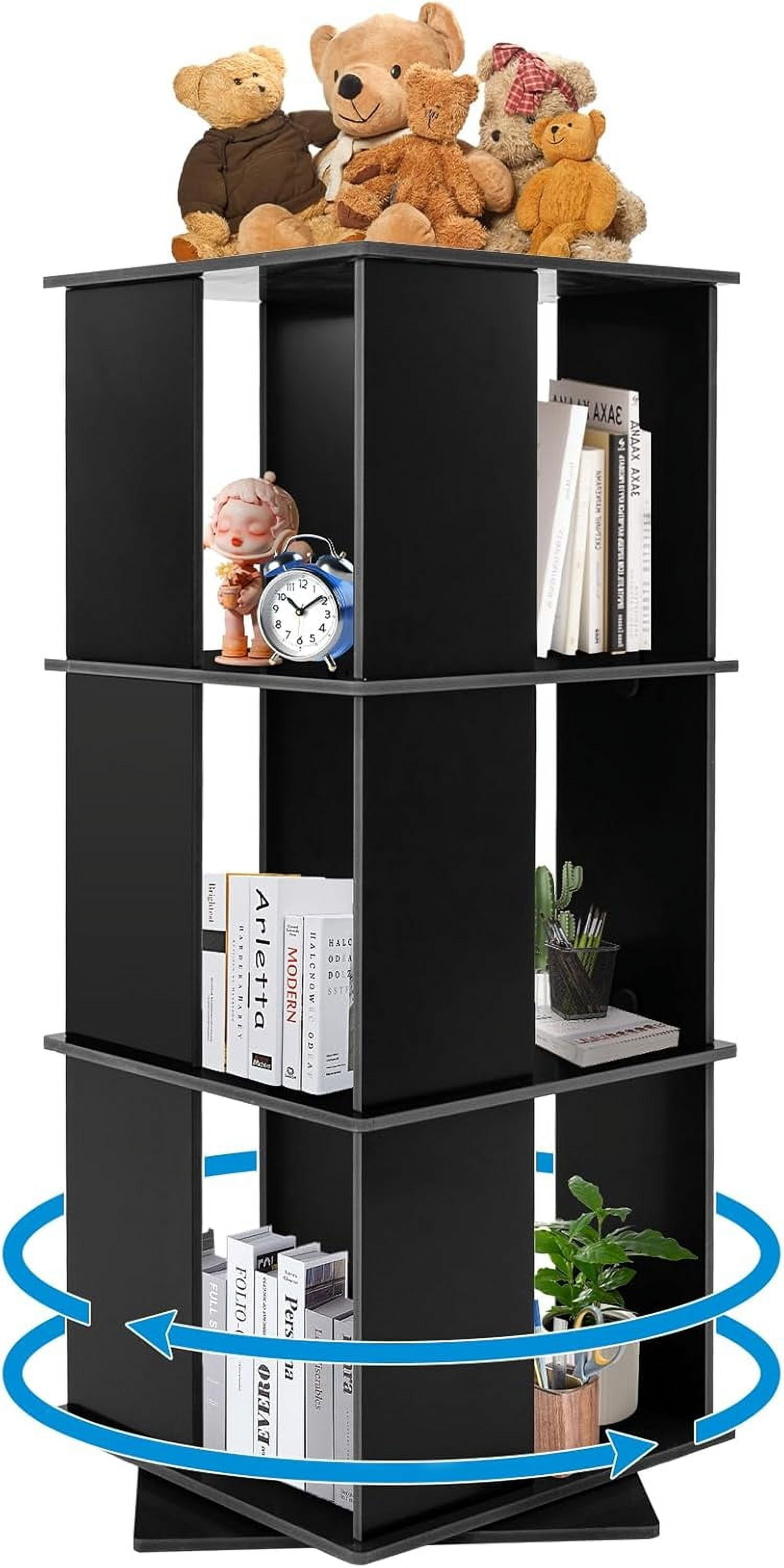 Rotating Bookshelf, 360° Revolving Bookcase Stackable Spinning ...