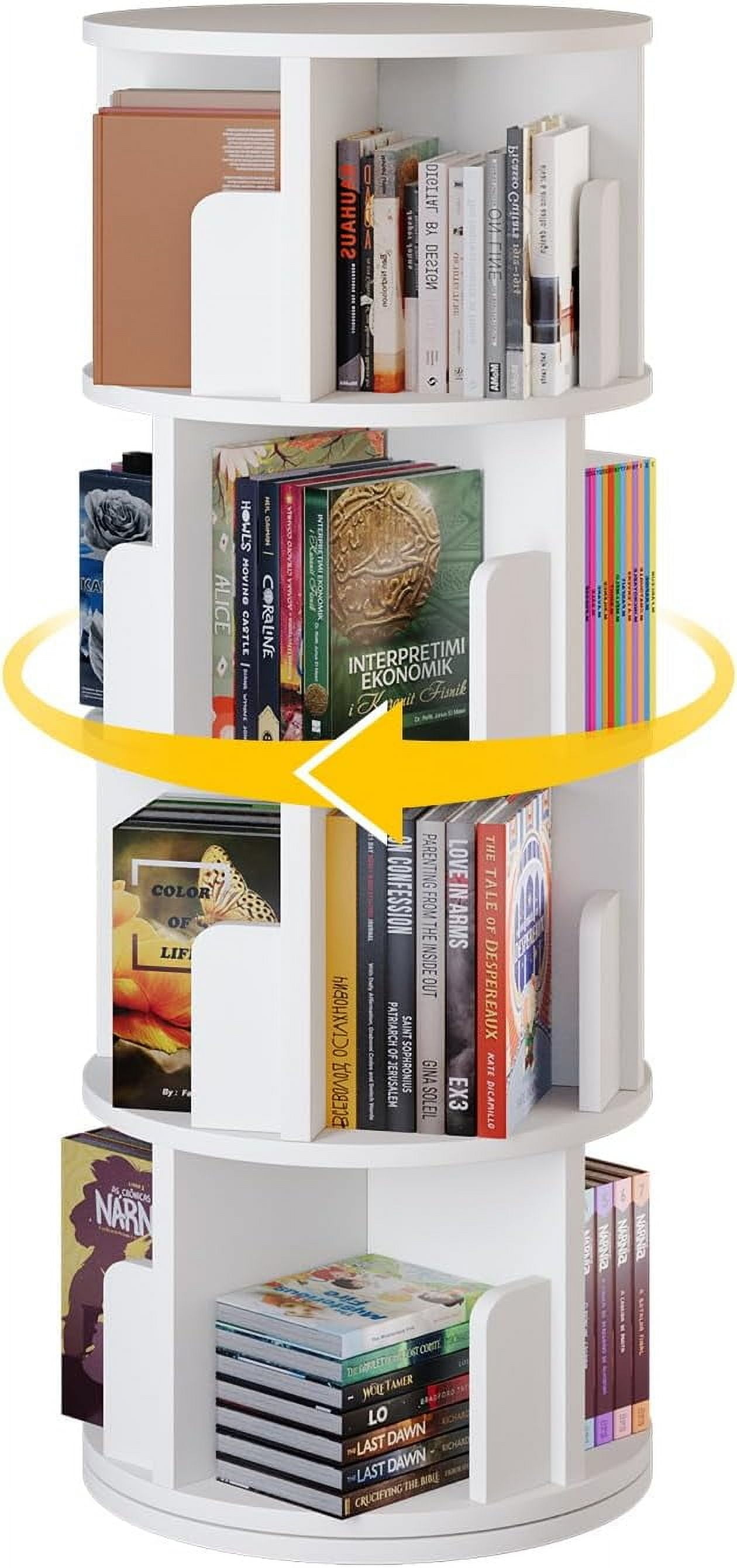 Rotating Bookshelf 360° Rotating Bookcase for Small Space Corner ...