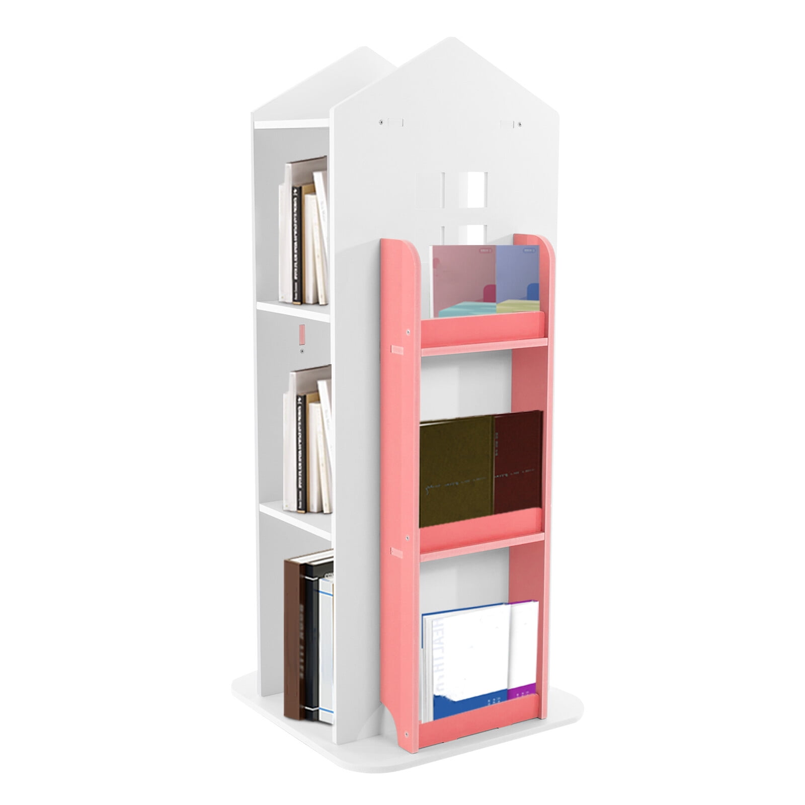 Rotating Bookshelf, 4 Tier 360° Revolving Display Book Shelf Castle ...