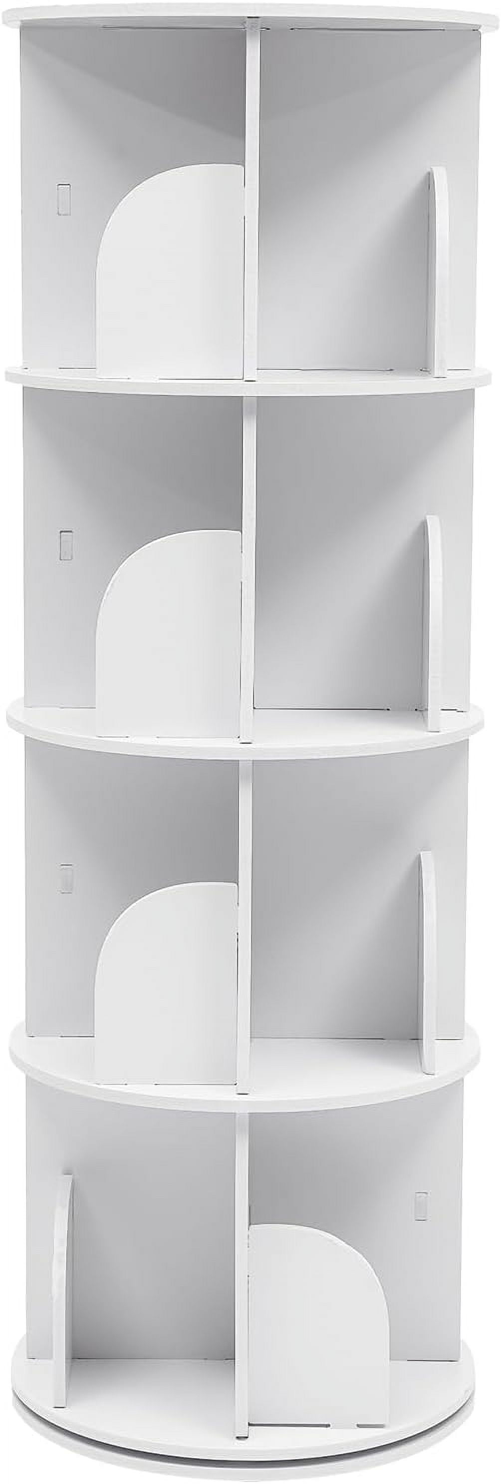 Rotating Bookshelf, 4-Tier Corner Bookshelf Rotating Bookshelf Tower ...