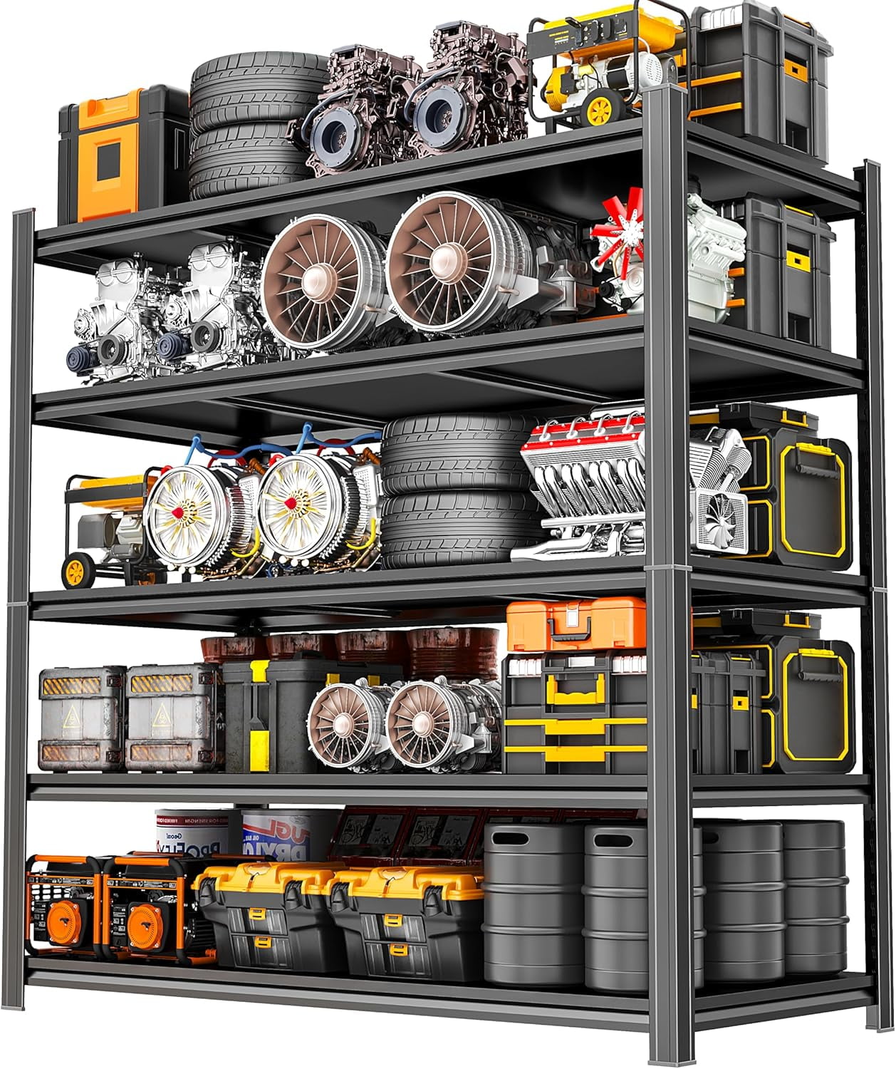 Rotating Bookshelf, 5-Layer Corner Bookcase Spinning Bookshelf, Floor ...