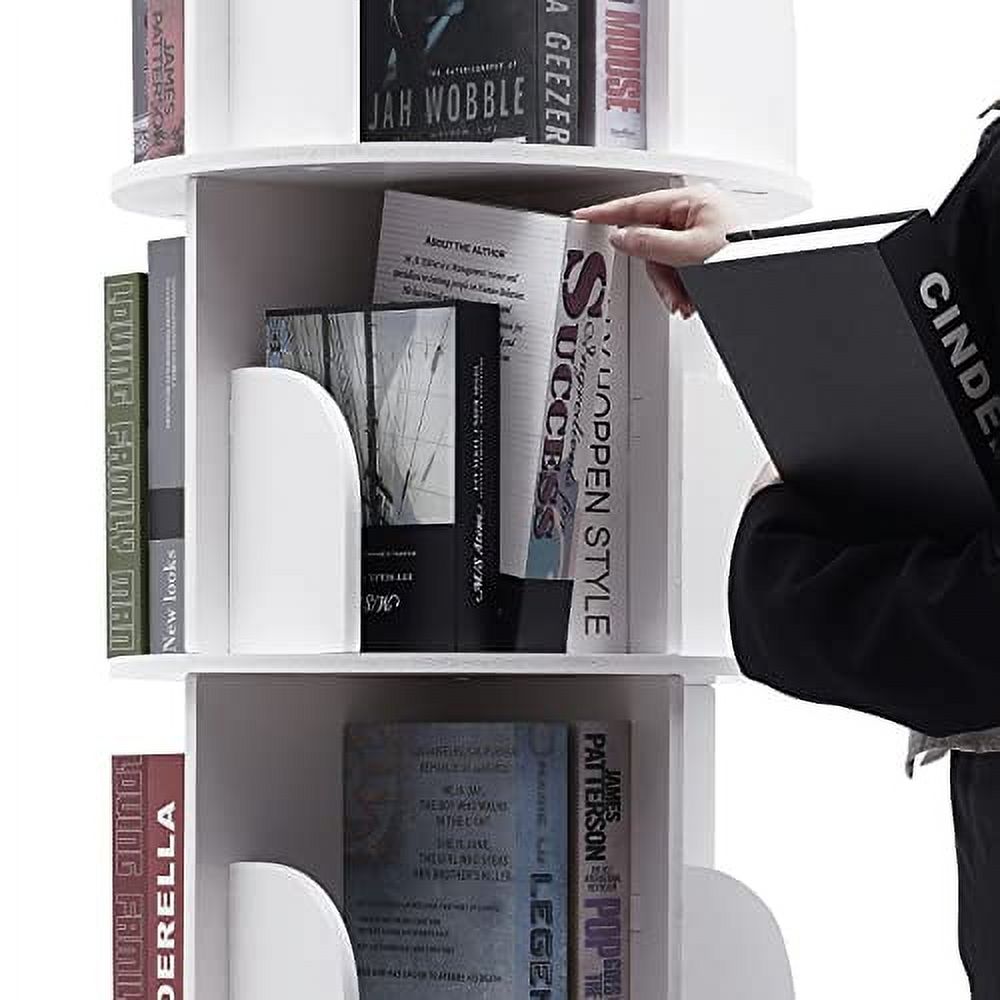 Rotating Bookshelf, 5 Tier 360° Revolving Bookcase, PVC Corner ...