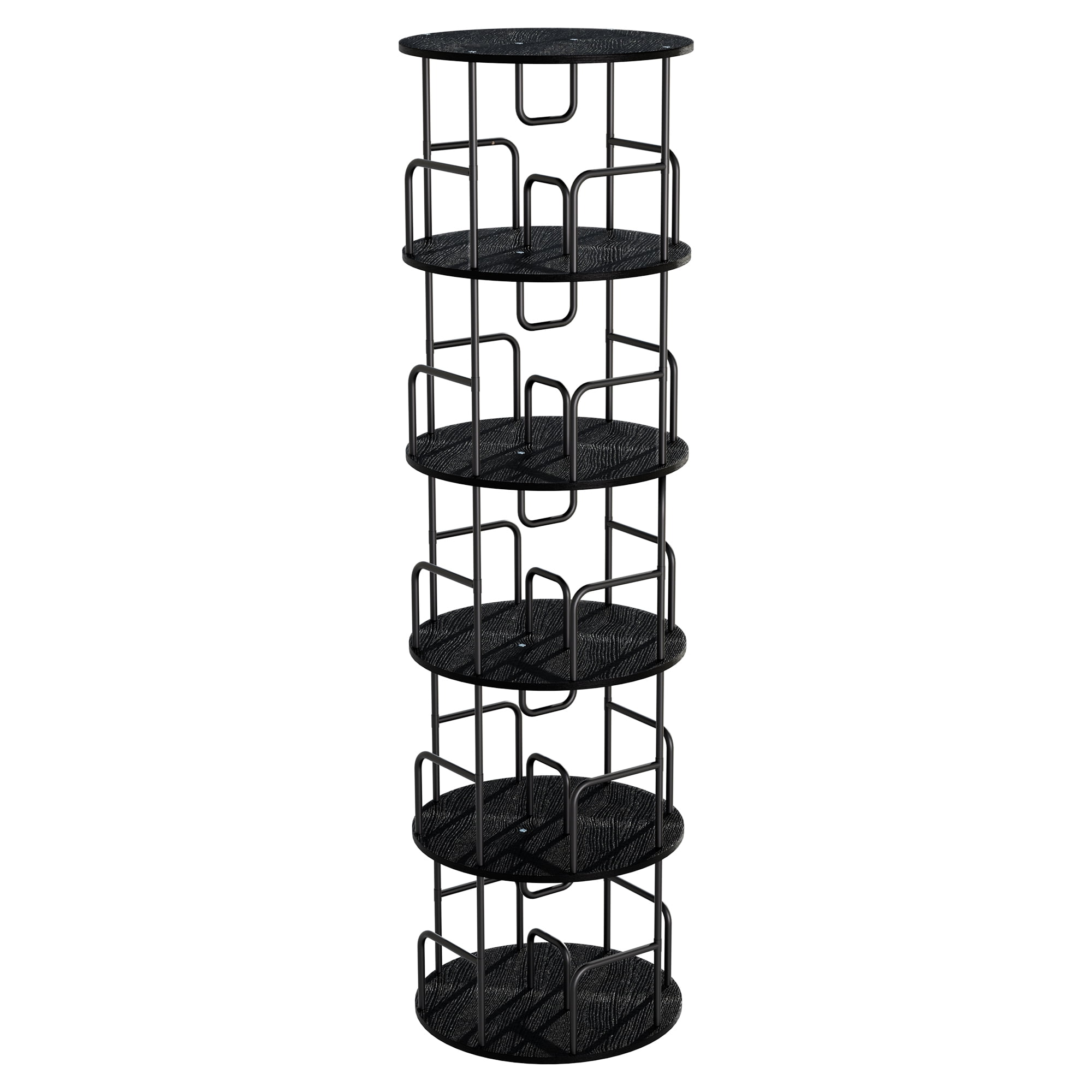 Rotating Bookshelf 5-Tier, 360° Spinning Bookcase Tower, Narrow ...