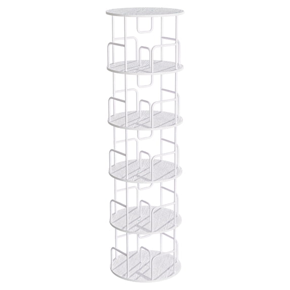 Rotating Bookshelf 5-Tier, 360° Spinning Bookcase Tower, Narrow ...