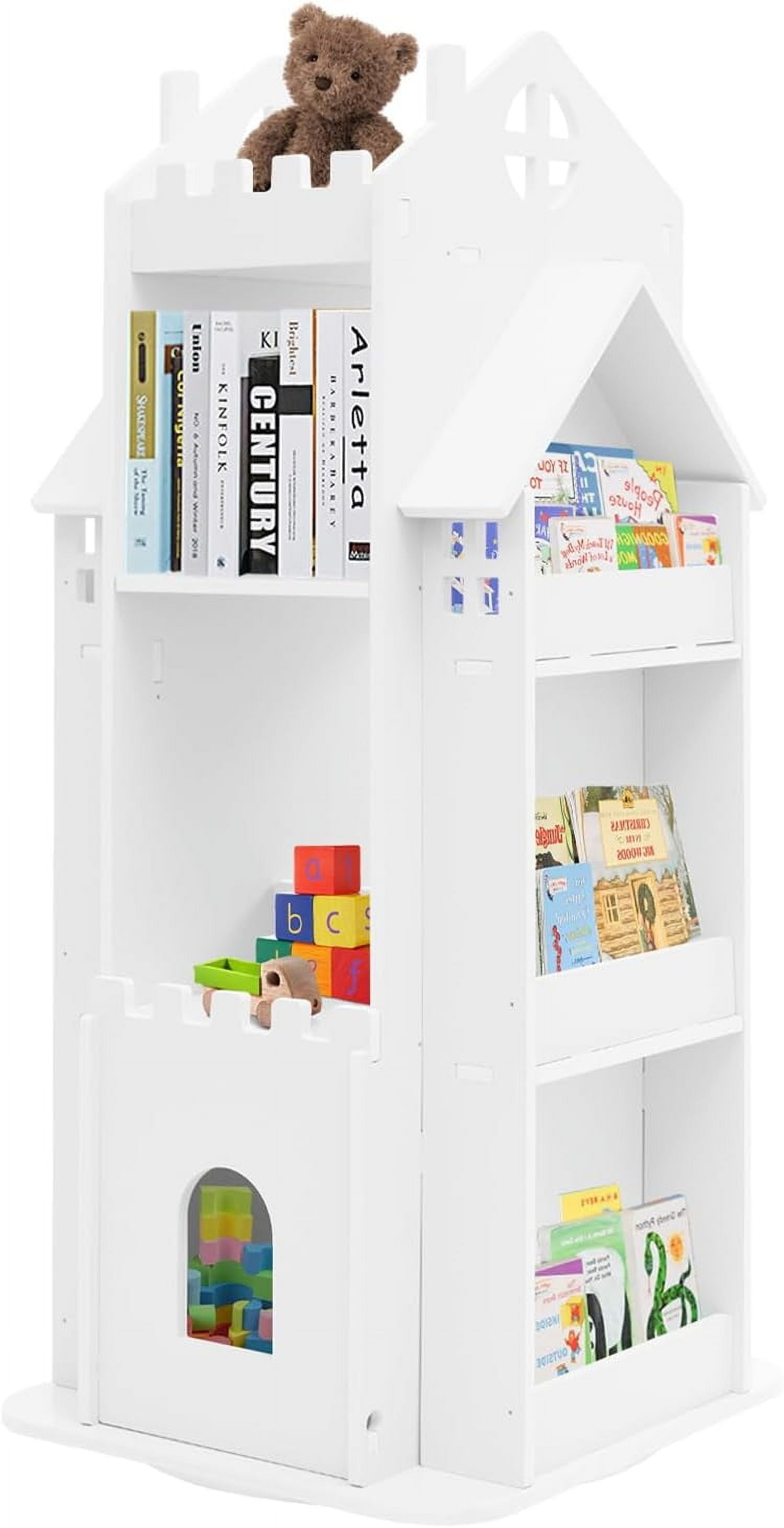 Rotating Bookshelf, Children's Bookcase 360° Revolving Floor Standing ...
