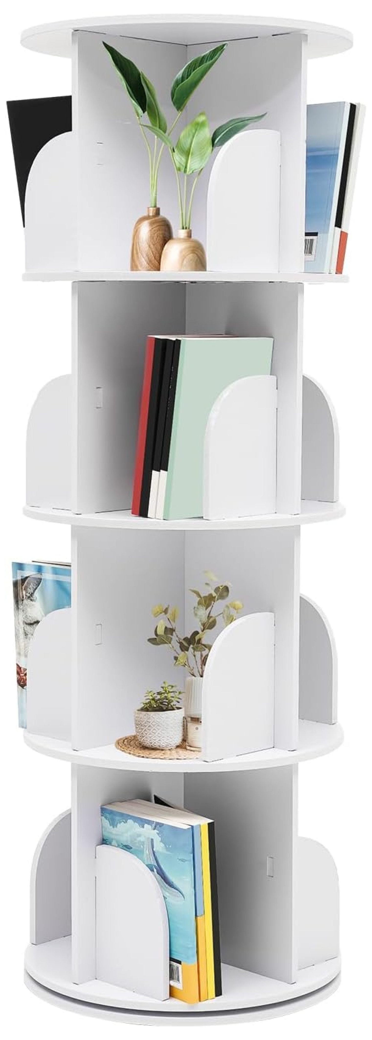 Rotating Bookshelf,Revolving Bookcase,Stackable Bookshelf Organizer ...