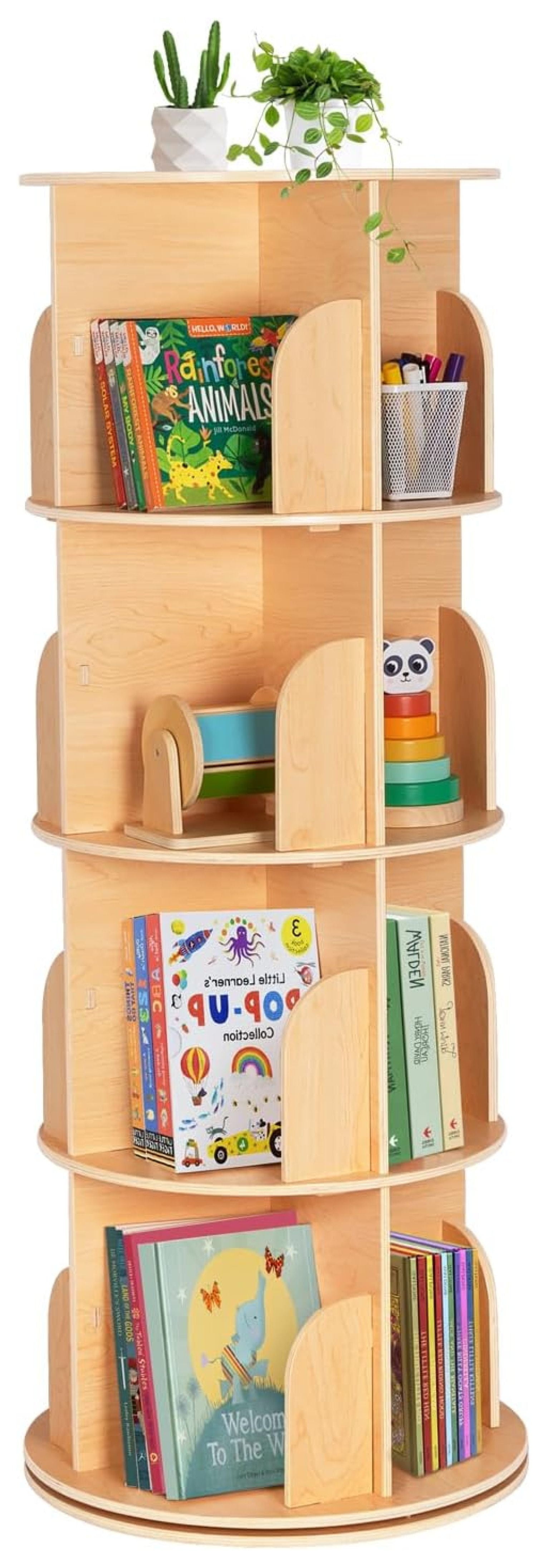Rotating Bookshelf, Spinning Bookshelf Tower with Large Capacity for ...