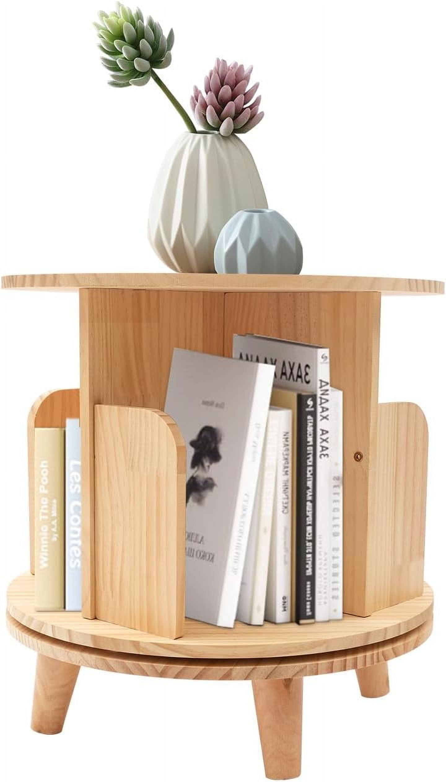Rotating Bookshelf, Tier Rotating Bookshelf with Legs, Display Standing ...