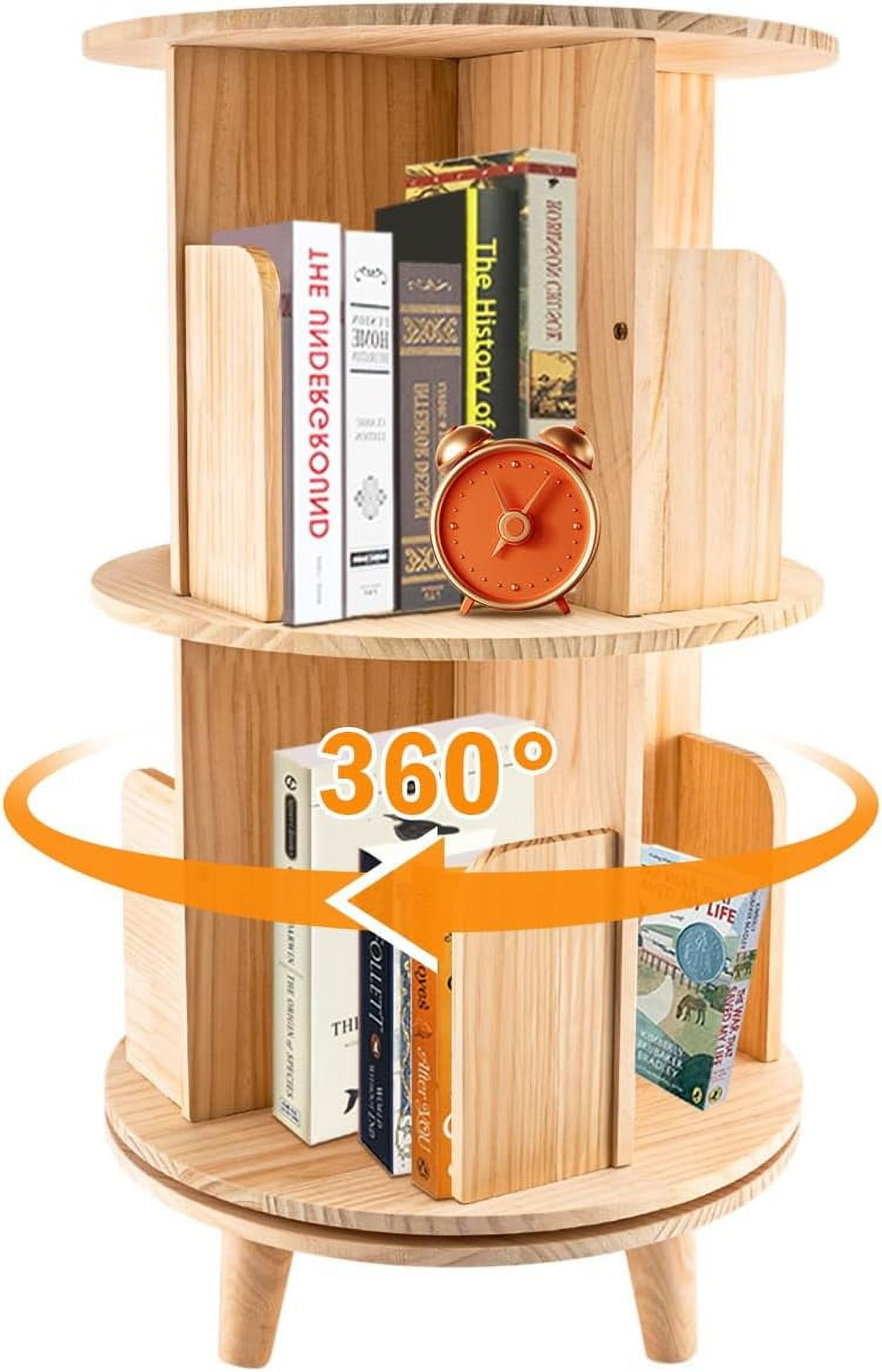 Rotating Bookshelf Tower for Kids Rooms Corner Book Shelf 360 Display ...
