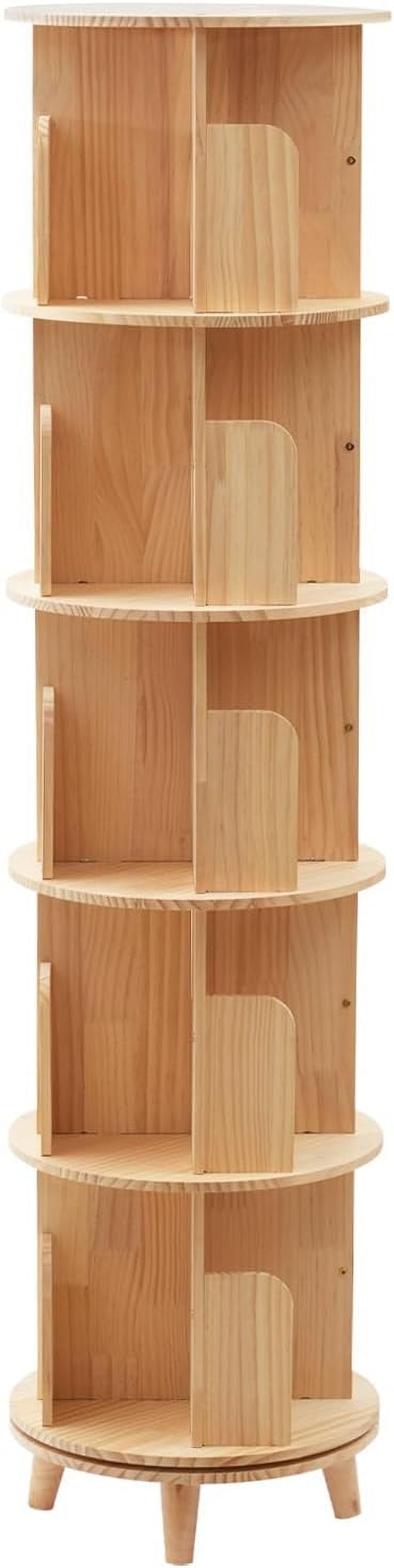 Rotating Bookshelf Tower, Wood Bookshelf 360 Display 1/2/3/4/5/6 Tier ...