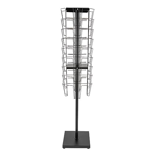 Rotating Brochure Display Stand, Mesh Magazine Holder Stand Black Wire ...