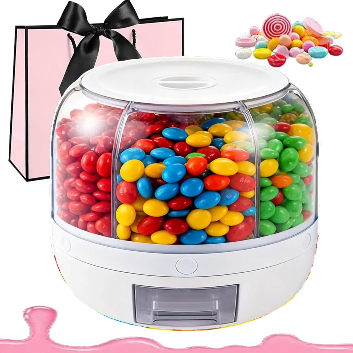 Rotating Candy Dispenser with Lid, 2026 New Candy Dispenser 360 ...