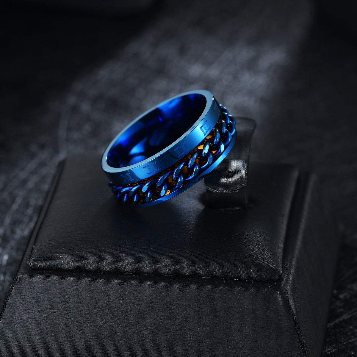 Rotating Chain Ring Men's Korean Style Hip Hop Titanium Steel Ring ...