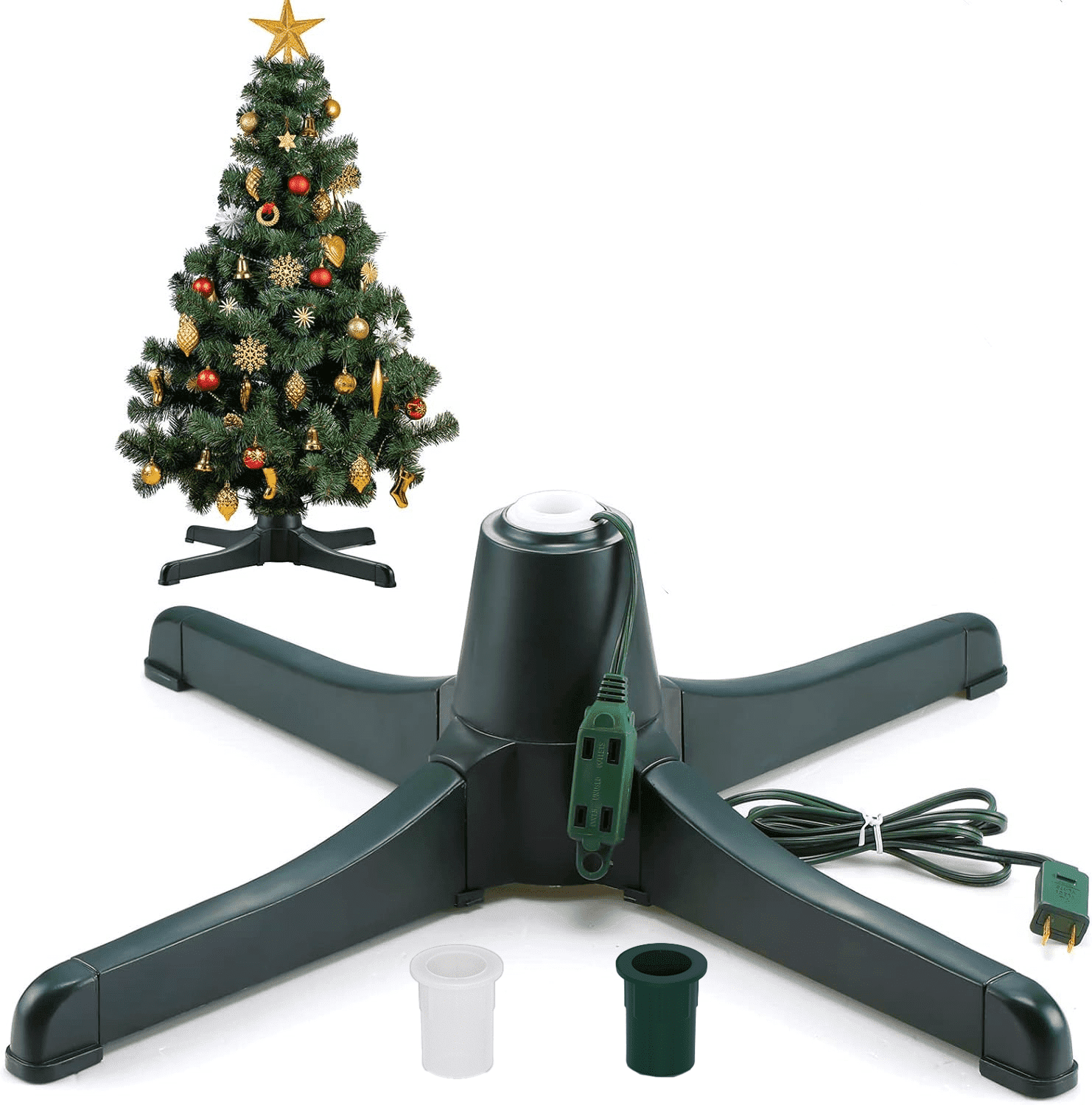 Rotating Christmas Tree Stand, 360 Degree Adjustable Electric Rotating ...