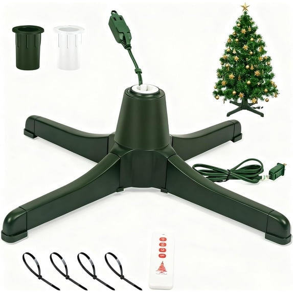 Rotating Christmas Tree Stand, Upgraded 6-Hour Timer Remote Control ...