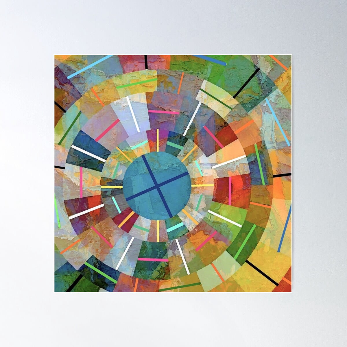 Rotating Circle Poster Wall Art, Modern Wall Decor For Living Room ...