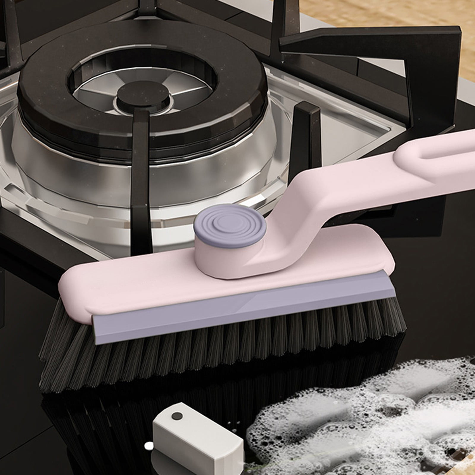 Rotating Cleaning Brush, Multifunction Scrub Brush with Scraper, Long ...