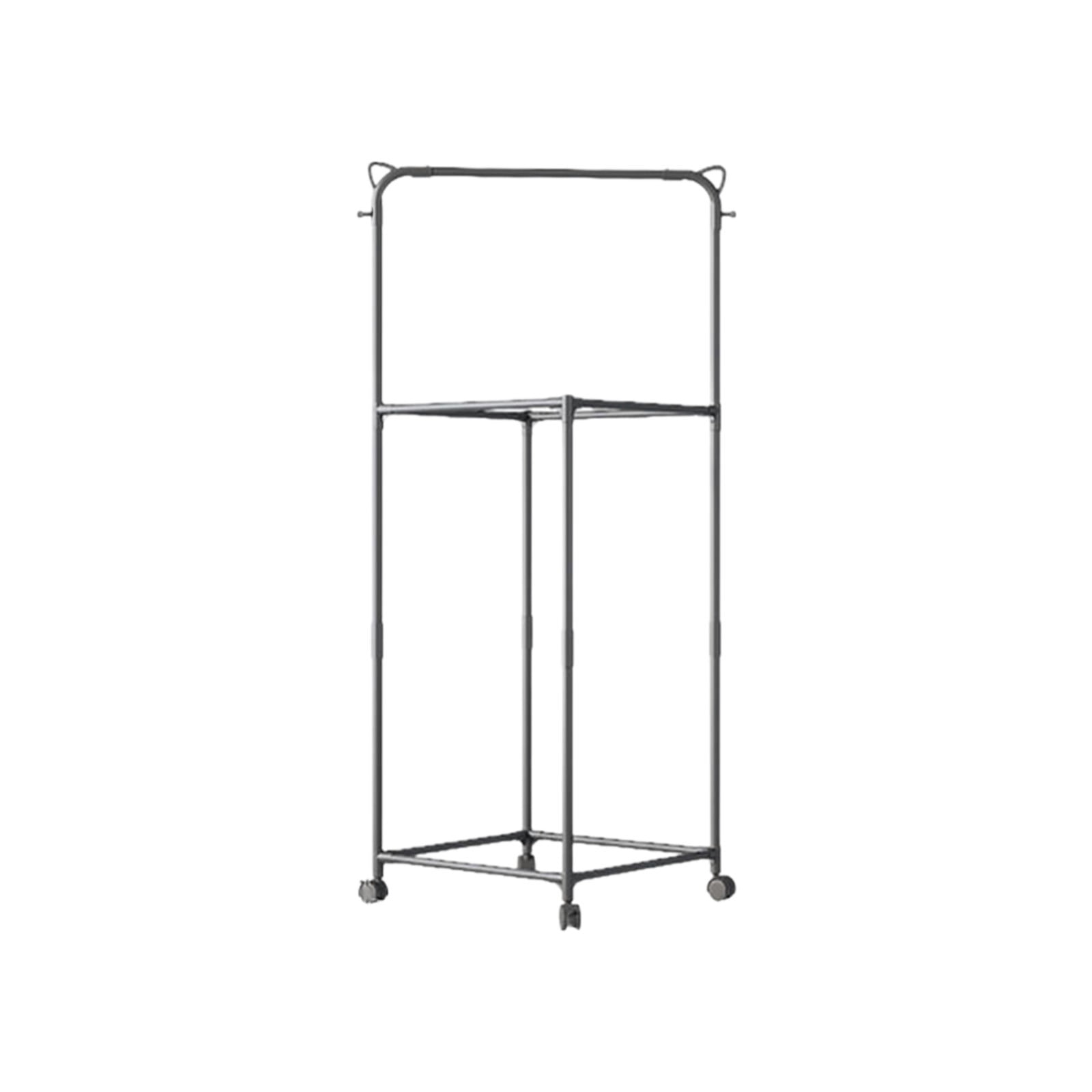 Rotating Clothes Rack 4-Tier Drying Stand with Wheels, Freestanding ...