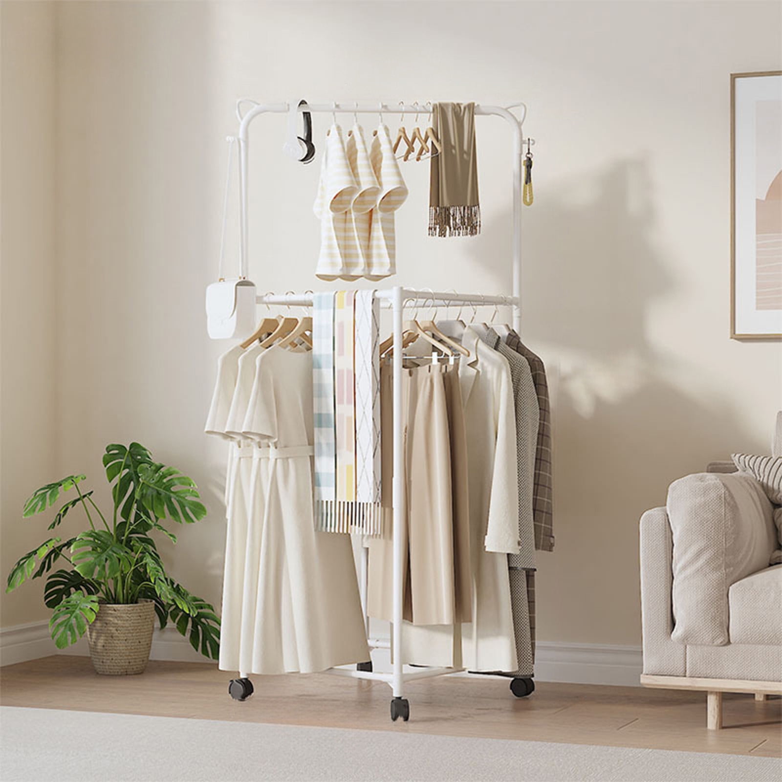 Rotating Clothes Rack | Floor Standing Hanger | Movable Indoor Drying ...