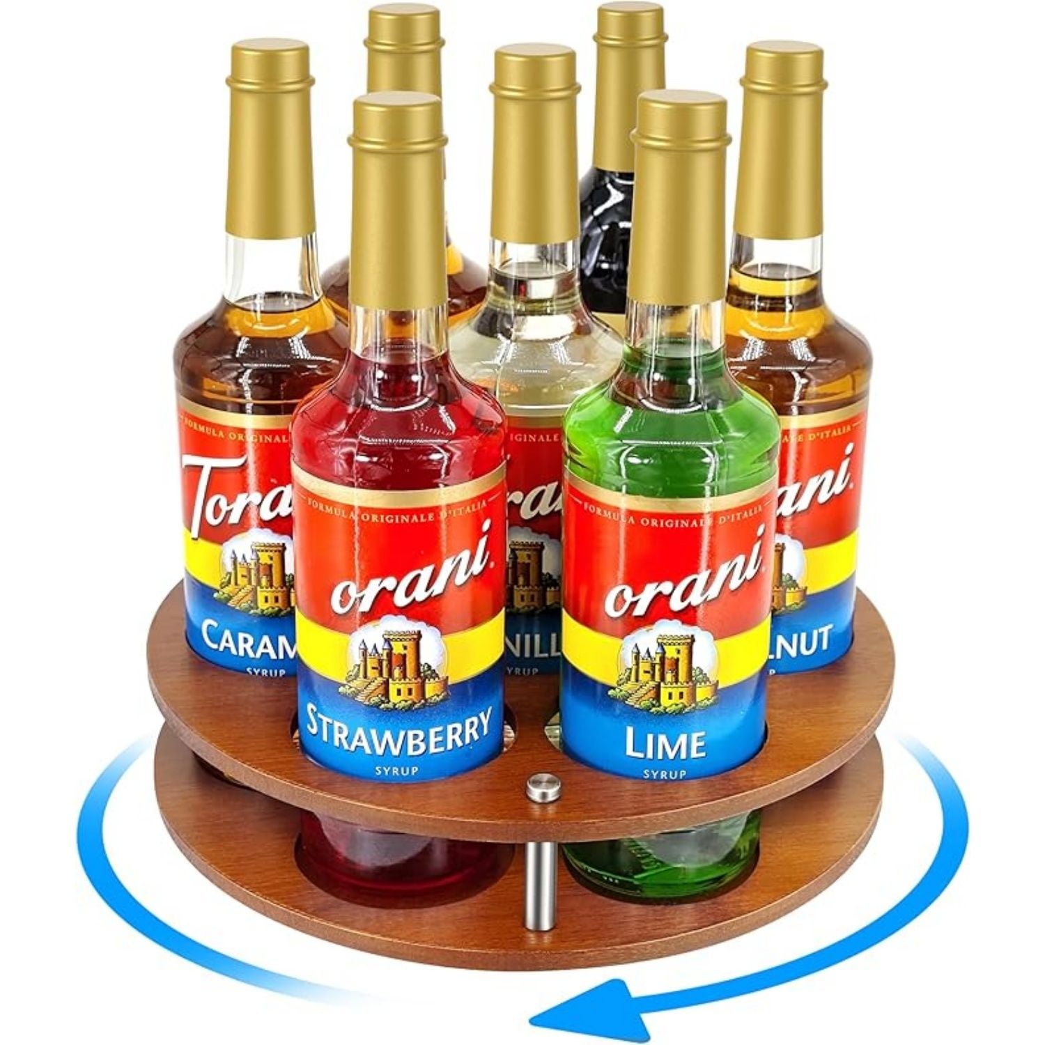 Rotating Coffee Syrup Organizer Rack,Syrup Bottle Stand Holder for ...