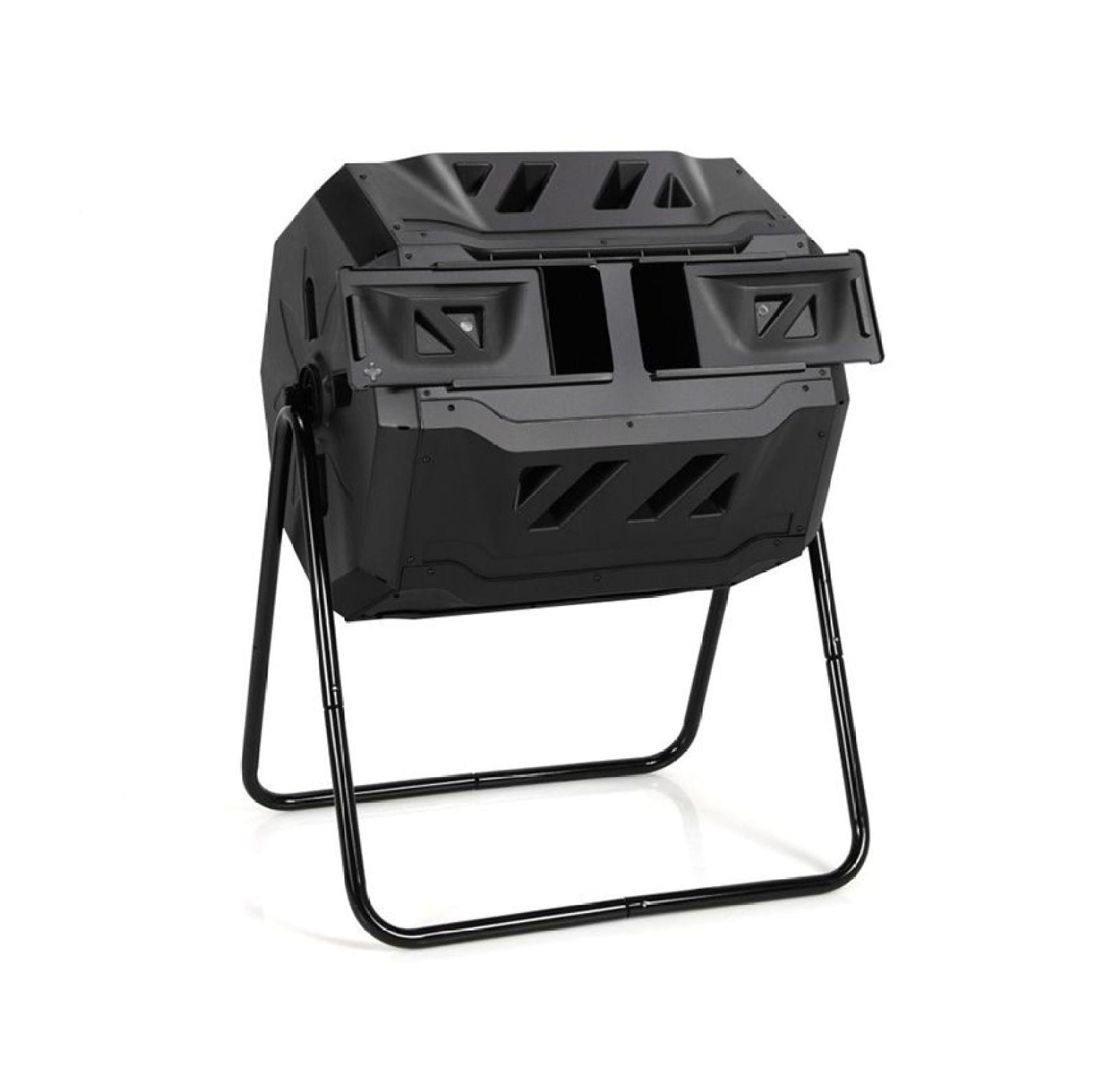 Rotating Compost Bin Barrel with Dual Chamber and Sliding Doors ...