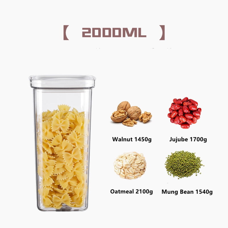 Rotating Cover Sealed Jar Food Storage Box Transparent Plastic ...