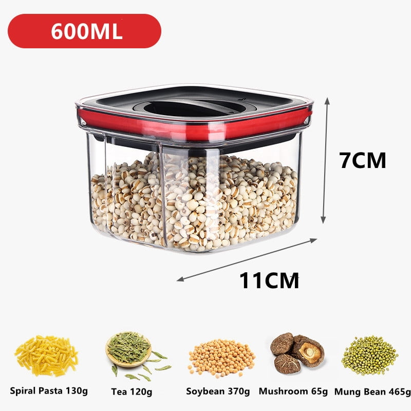 Rotating Cover Sealed Jar Food Storage Box Transparent Plastic ...