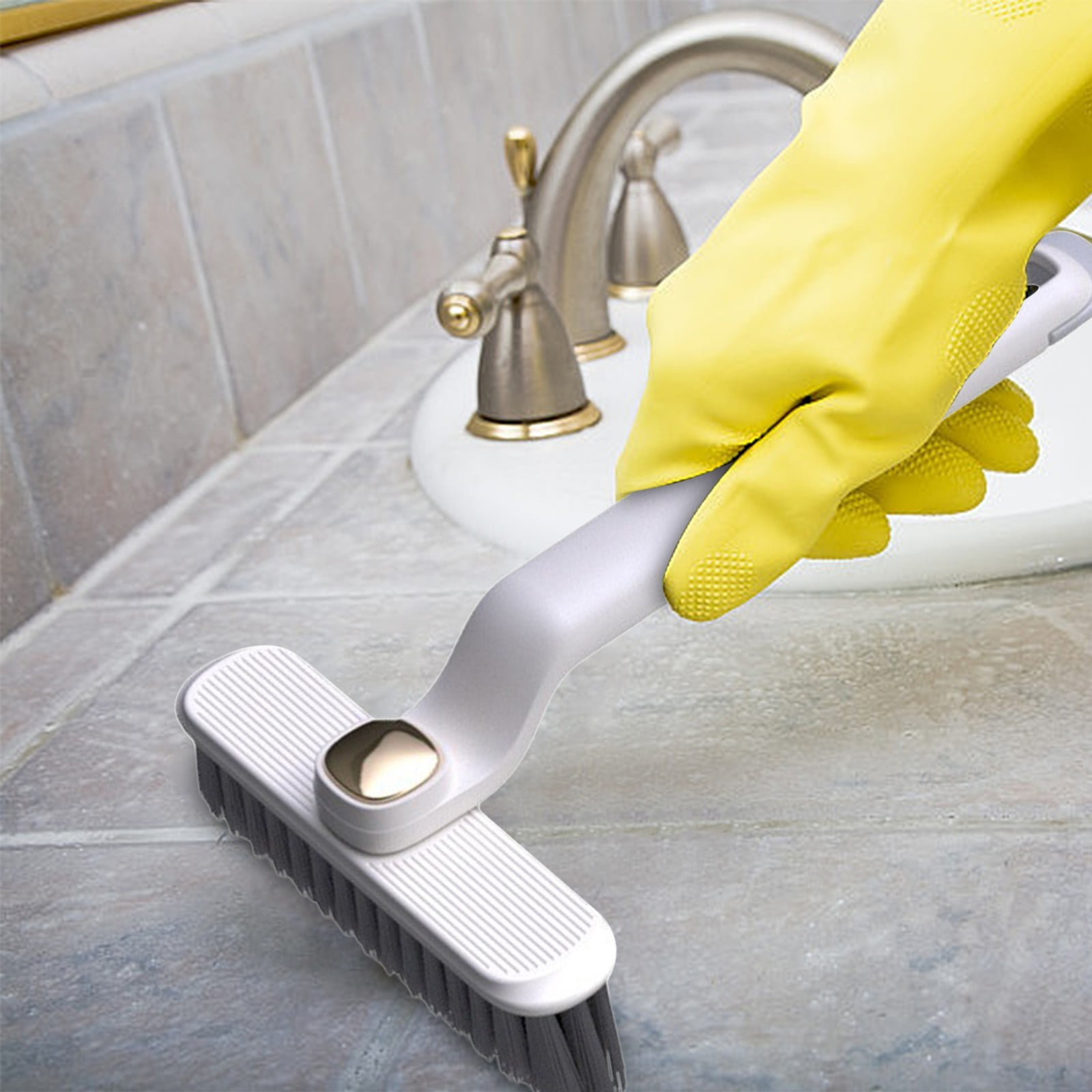 Rotating Crevice Cleaning Brush | Multifunctional Two-in-One Bristle ...