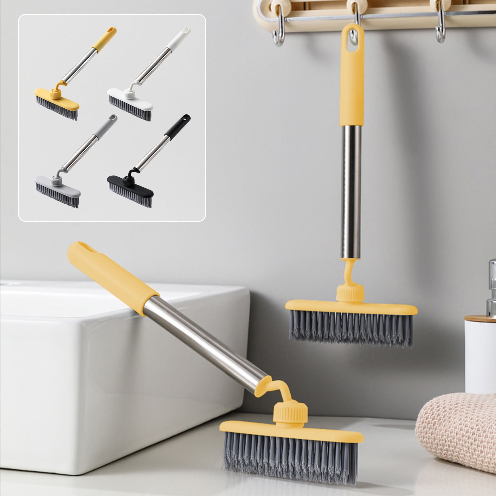 Rotating Crevice Cleaning Tool, Multi-Angle Bathroom Brush, Scrubber ...