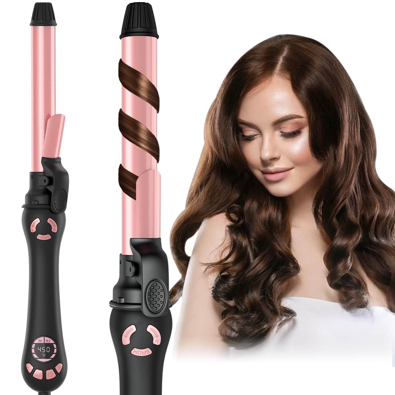 Rotating Curling Iron - 1 Inch Automatic Curling Iron for Long-Lasting ...