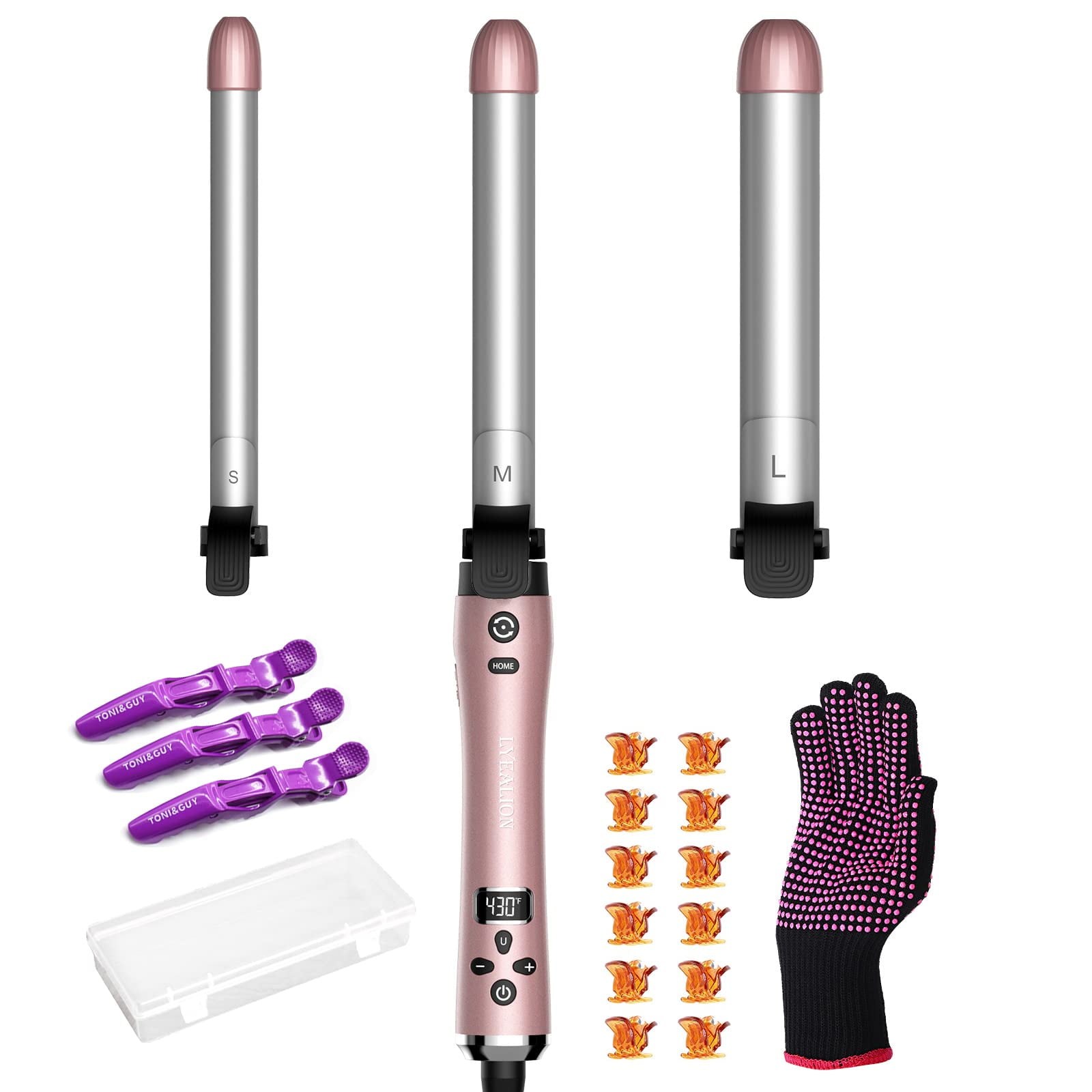 Rotating Curling Iron | 3 Barrel Self Rotating 1 Inch 3/4 Inch 1 1/4 ...