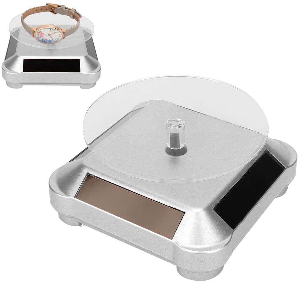 Rotating Display Stand, 360 Degree Turntable Solar Power Battery for ...