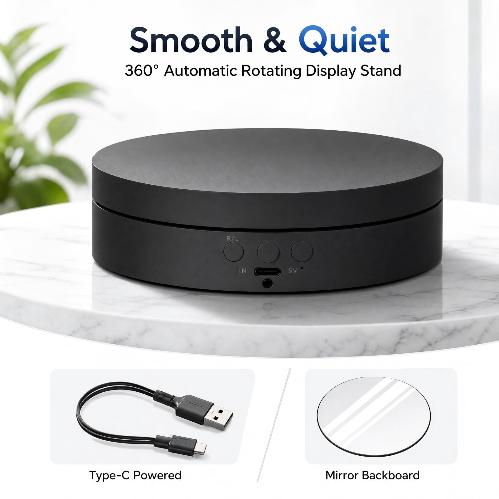 Rotating Display Stand with Adjustable Angle, 360°Silent And Speed ...