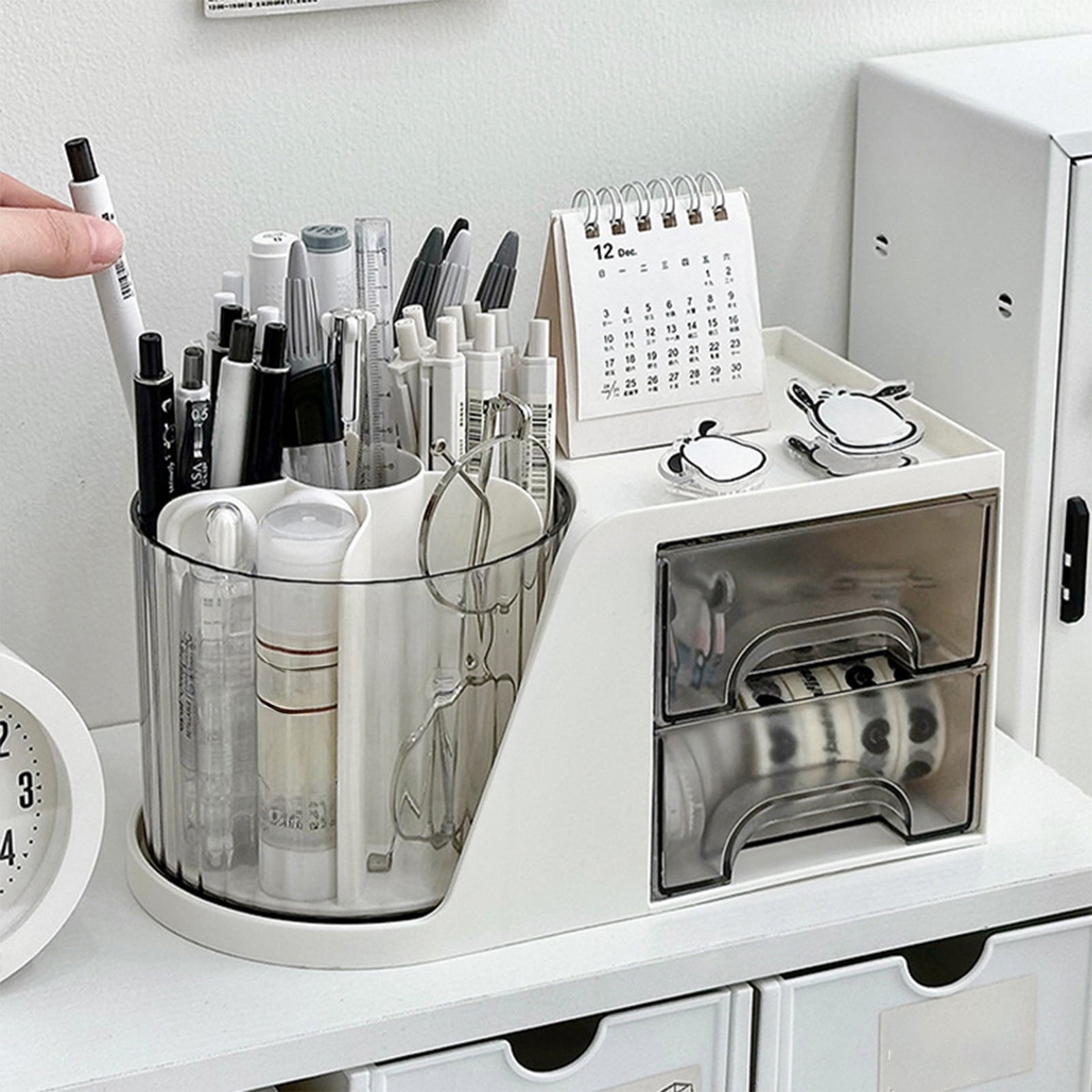 Rotating Drawer Storage Box for Pens & Cosmetics - 9.06 x 5.12 x 4.72 ...