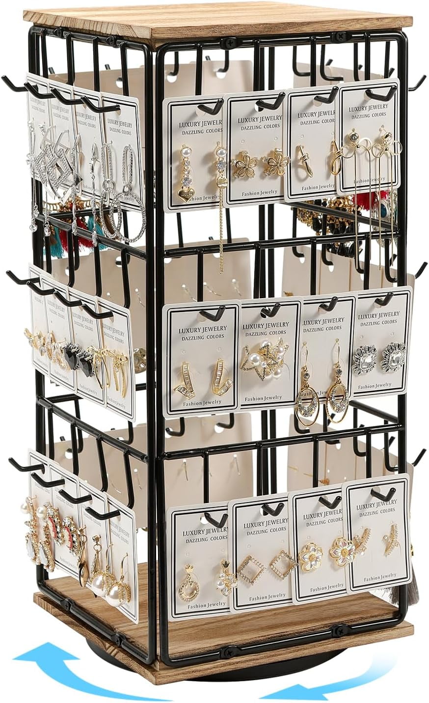 Rotating Earring Display Stands, 48 Hooks Earring Display for Vendors ...