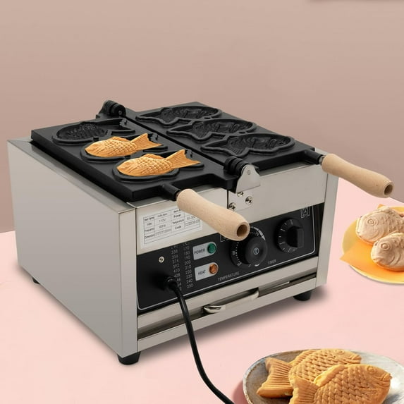 Rotating Fish Waffle Maker, 1500W Electric Taiyaki Pan with Timer ...