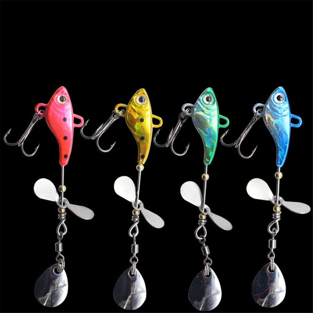 Rotating Fishing Bait Spinner Spoon VIB Fishing Lure Set 9cm/ 12g Trout ...