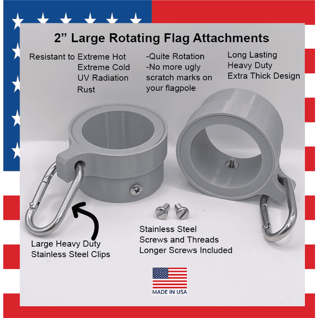 Rotating Flag Attachment Anit Furl Swivel Ring Clip to Flagpole ...