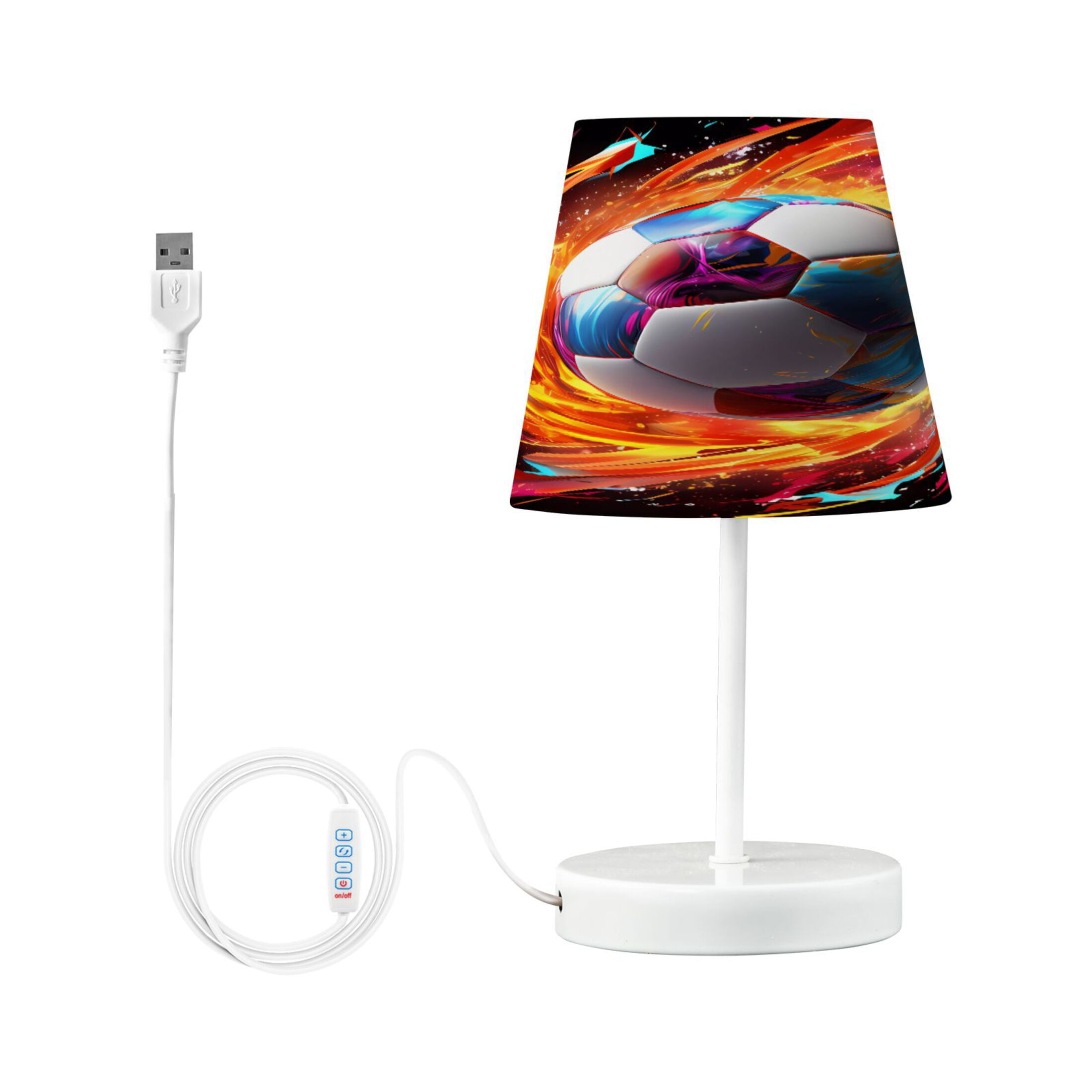 Rotating Football Desk Lamp LED Table Nightstand Lamps with 3 Color ...