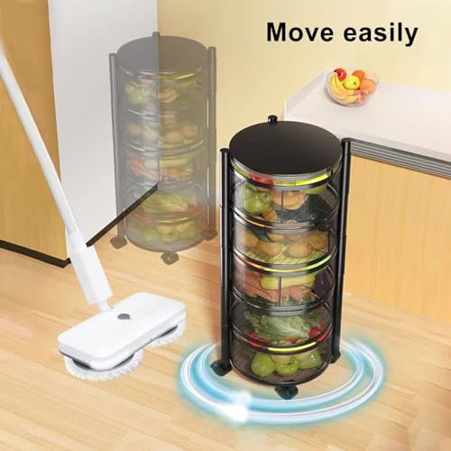 Rotating Fruit Basket for Kitchen, 5 Tier Circular Rotating Basket with ...