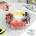 Rotating Fruit Platter & Vegetable Bowl - Clear Plastic Snack Storage ...