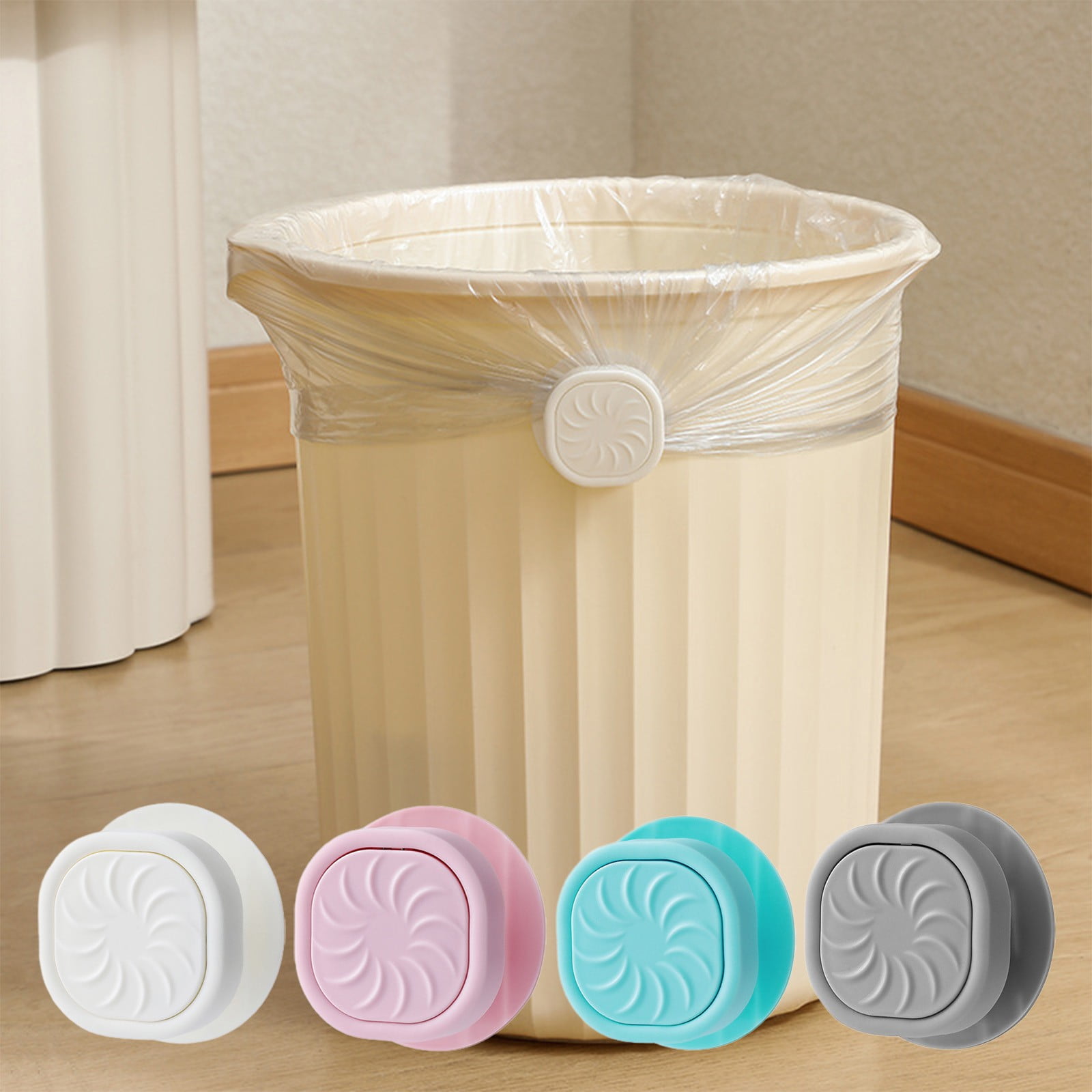 Rotating Garbage Bag Button Fastener Plastic Trash Can Lock Clip ...