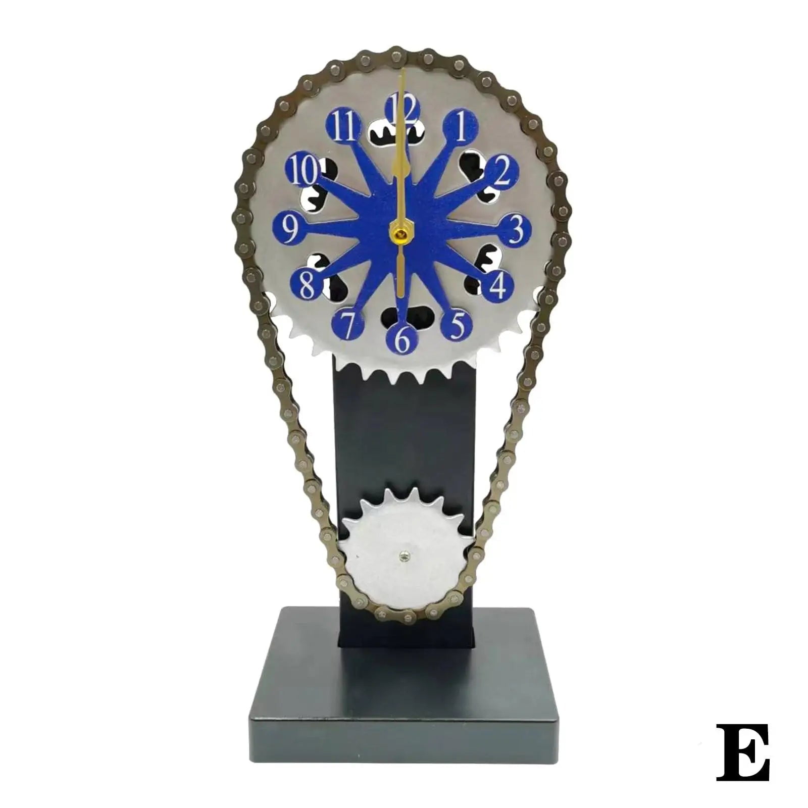Rotating Gear Clock Desk Clock Antique Gear Iron Timing Chain Shaped ...
